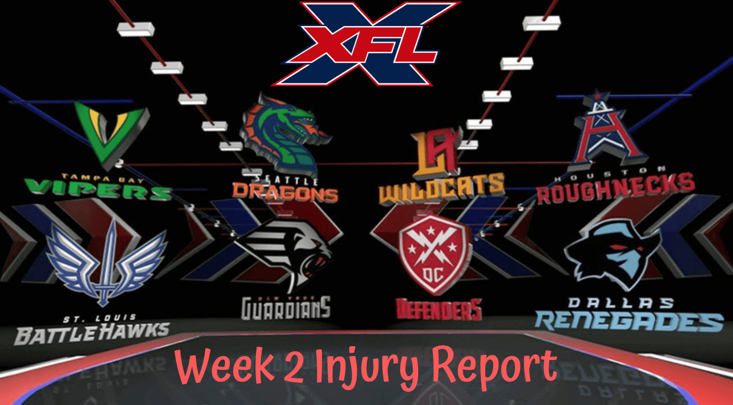 XFL Injury Report: Week 2 player participation
