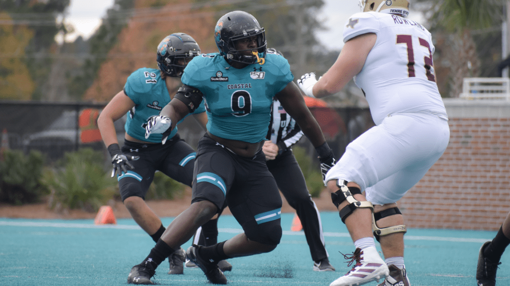Coastal Carolina pass rusher Tarron Jackson declares for the NFL Draft